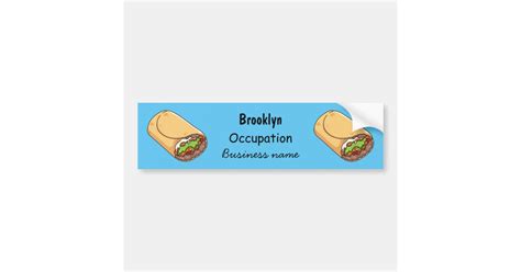 Burrito Cartoon Illustration Bumper Sticker Zazzle