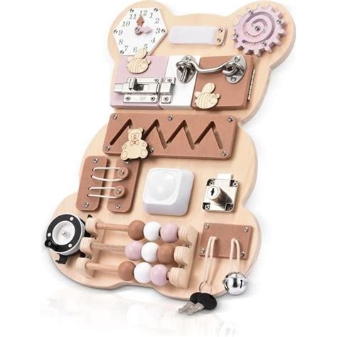 Planche d activité Montessori Busy Board Bear compétences motrices
