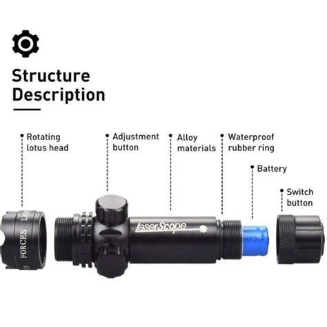 Tactical Laser Pointer Sight Hunting Green Red Dot Rifle Mount Compact