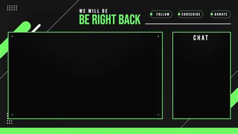 Premium Vector Stream Be Right Back Green And Black Theme Minimalist
