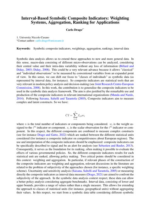 Pdf Interval Based Symbolic Composite Indicators Weighting Systems