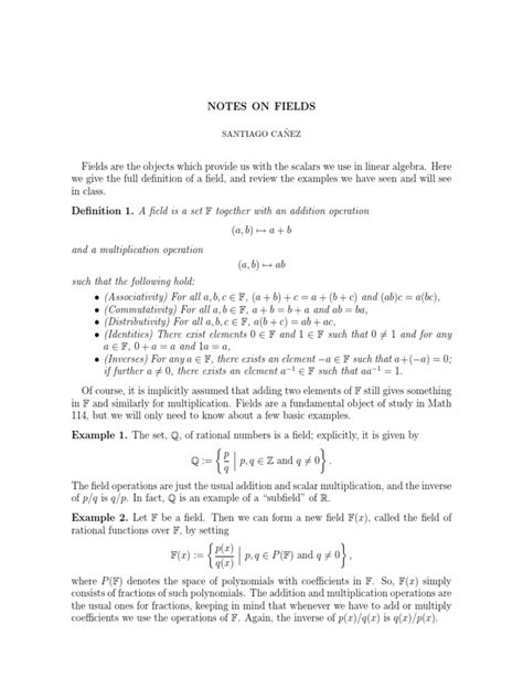 fields pdf field mathematics multiplication