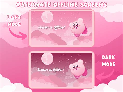 Kirby Animated Twitch Stream Package Kawaii Kirby Kirby Emotes Kirby Stream Pack Pink Twitch