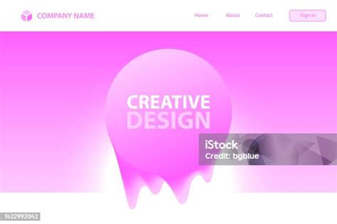 Halaman Arahan Template Desain Abstrak Bentuk Cairan Merah Muda Latar