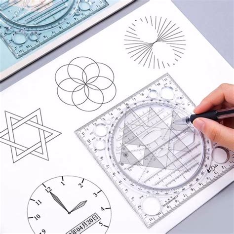Multifunctional Geometric Graph Protractor Drawing Template R Lazada
