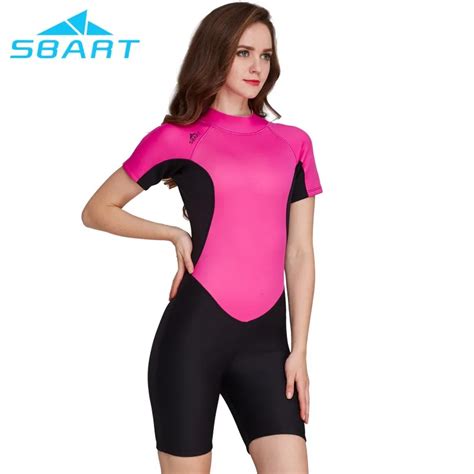 Sbart 2mm 여성 잠수복 백 지퍼 다이빙 슈트 핑크 컬러 네오프렌 쇼티 서핑 슈트 여성 2mm 네오프렌 다이빙 서핑 잠수복