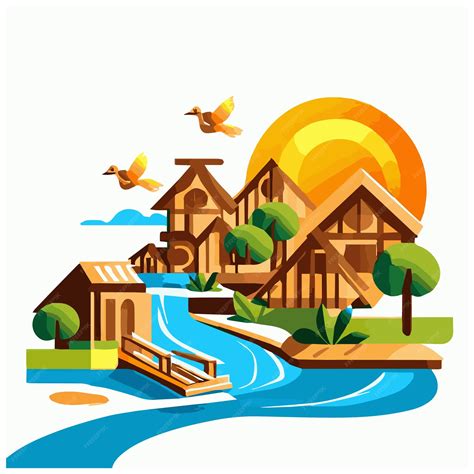 Premium Vector Free Vector Village Illustration And Village Background