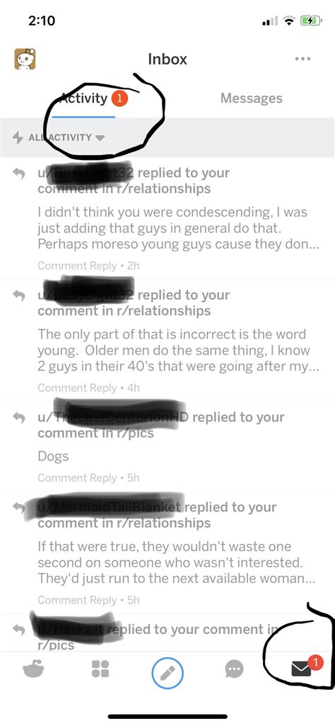 My Activity Feed Shows A Message But They Are All Read Open R