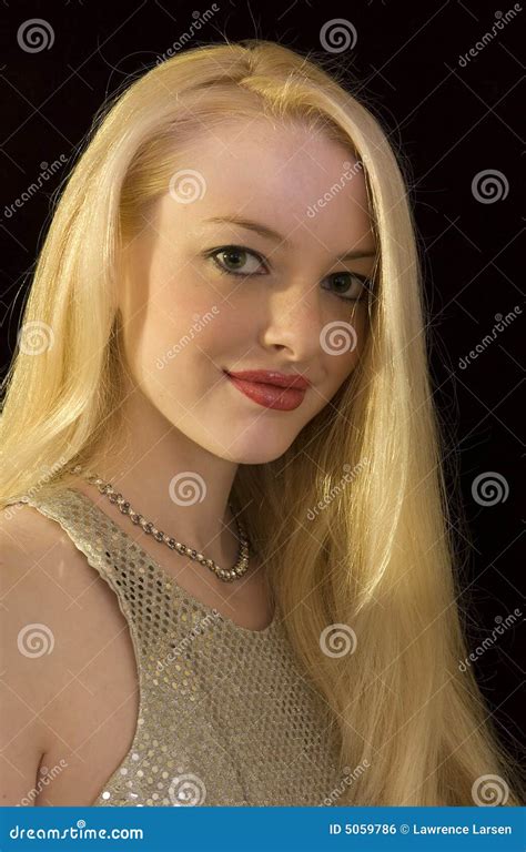 Blond Girl Headshot Morning Light From Left Royalty Free Stock Image