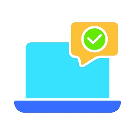 Premium Vector Laptop With Check Mark Line Icon Confirmation