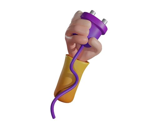 Premium Photo 3d Illustration Hand Plug Energy With Cliping Path