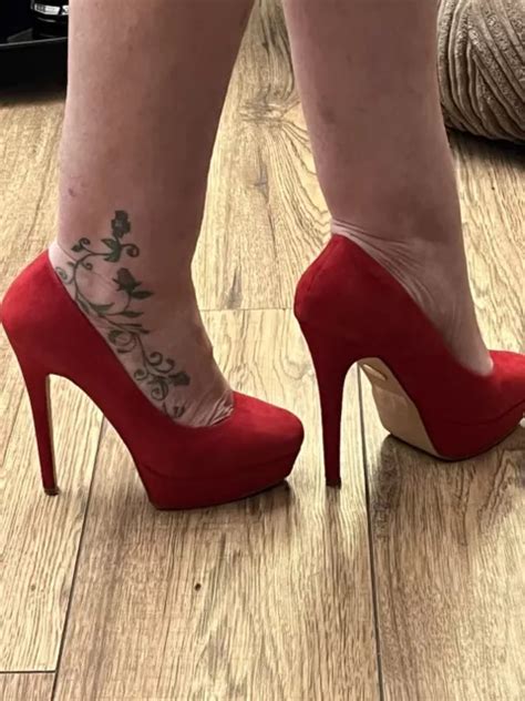 Sexy Size 5 Red High Heels By Ravel £1000 Picclick Uk