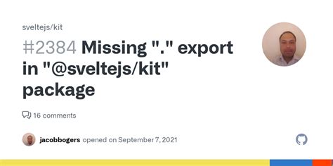 Missing Export In Sveltejskit Package · Issue 2384 · Sveltejs