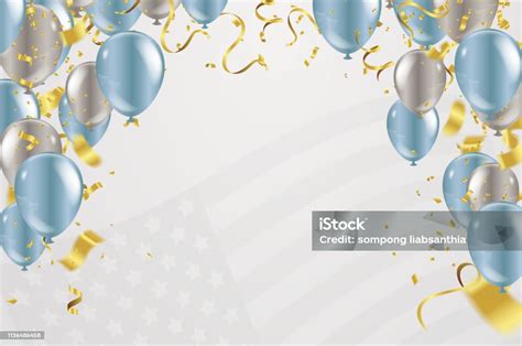 밝은 배경 벡터 파티 기념일 국경 축 하에 비행 풍선 축제 카드 개념에 대한 스톡 벡터 아트 및 기타 이미지 개념 개념과
