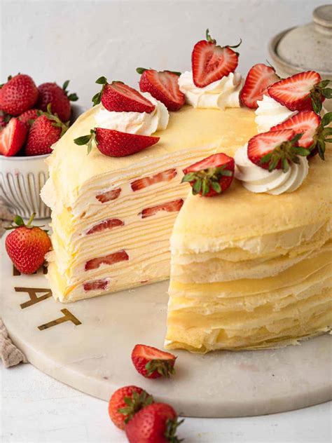 Strawberry Mille Crepe Cake New Recipe Catherine Zhang