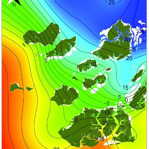 Cotidal Lines Showing The Time Lag In Min From The Reference Point Download Scientific