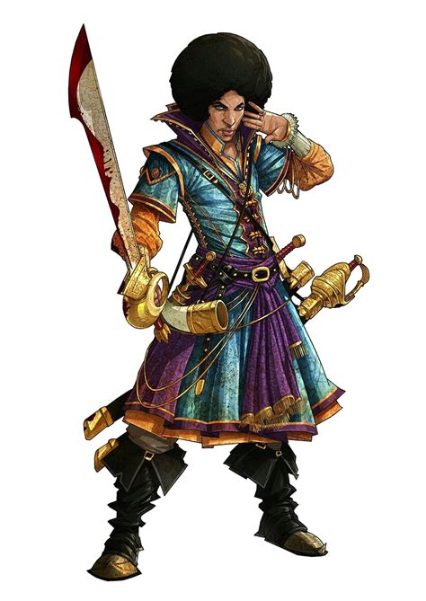 Male Human Afro Bard Swashbuckler Duelist Pathfinder Pfrpg Dnd Dandd 3