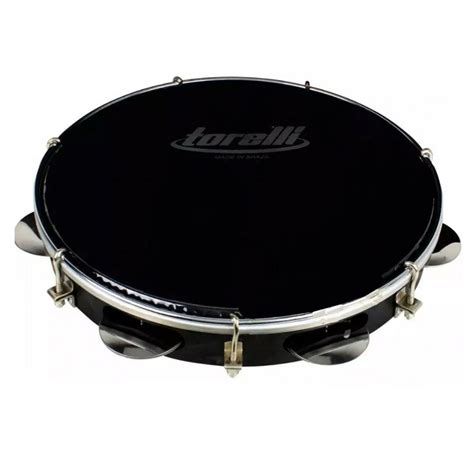 Pandeiro Torelli 10 Polegadas Preto Pele Leitosa Tp301bk American Musical 10 Anos