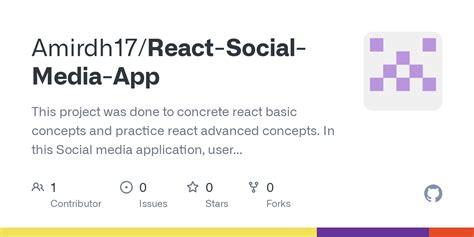 Github Amirdh17react Social Media App This Project Was Done To Concrete React Basic Concepts