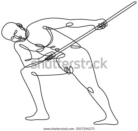 Continuous Line Drawing Illustration Nude Male Stock Vector Royalty