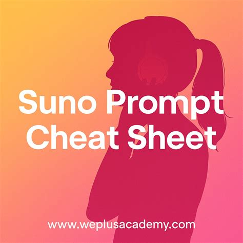 แจกฟรี Suno Prompt Cheat Sheet พร้อมคำแปลไทย ใช้ได้ทันที ครูเฟิร์นรวม