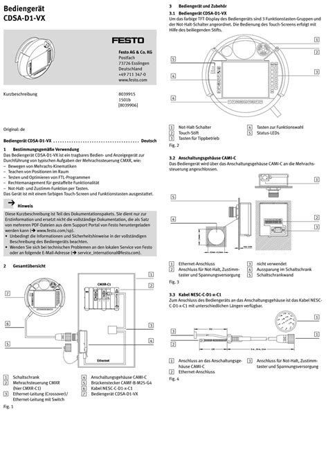 Festo Cdsa D1 Vx Quick Start Manual Pdf Download Manualslib