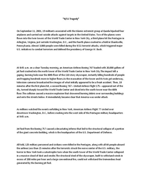 Et 911 Tragedy Pdf September 11 Attacks World Trade Center 1973