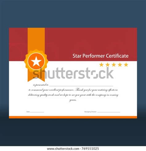 Star Performer Certificate Templates Cardtemplatemyid