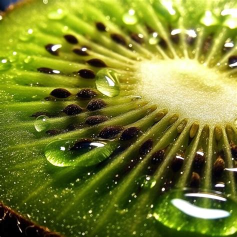 Premium Ai Image A Kiwi Fruit With Water Drops On It