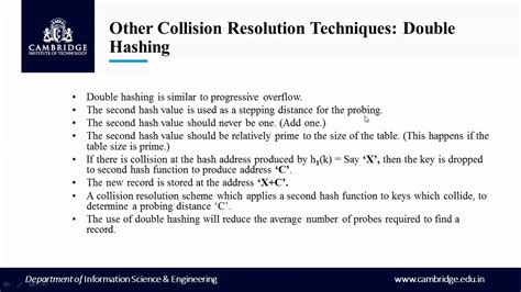 file structure module 5 hashing collision resolution techniques youtube