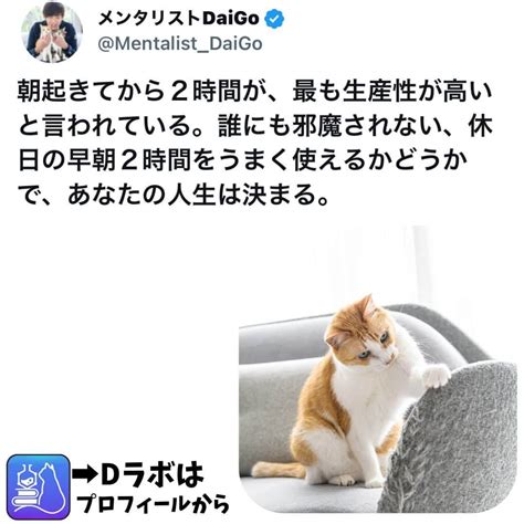 メンタリストdaigoさんのインスタグラム写真 メンタリストdaigoinstagram「🐈本日の名言📚 プロフィールからdラボもみて