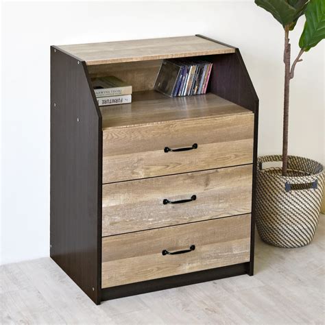 Hopma家具 復古斜角三抽收納櫃 台灣製造 斗櫃 抽屜櫃 寬62 X深455 X高84 Cm 寬89cm以下 Yahoo奇摩購物中心