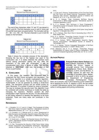 Rail Fence Cryptography In Securing Information PDF