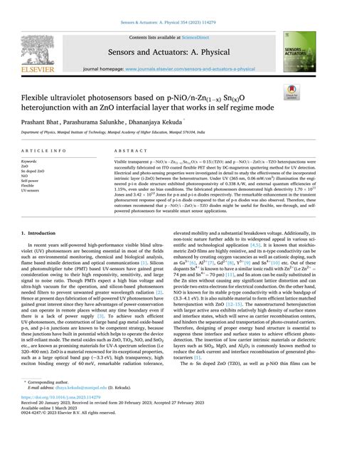 Pdf Flexible Ultraviolet Photosensors Based On P Nion Zn1 X Snxo