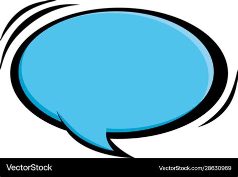 Speech bubble blue color pop art style Royalty Free Vector