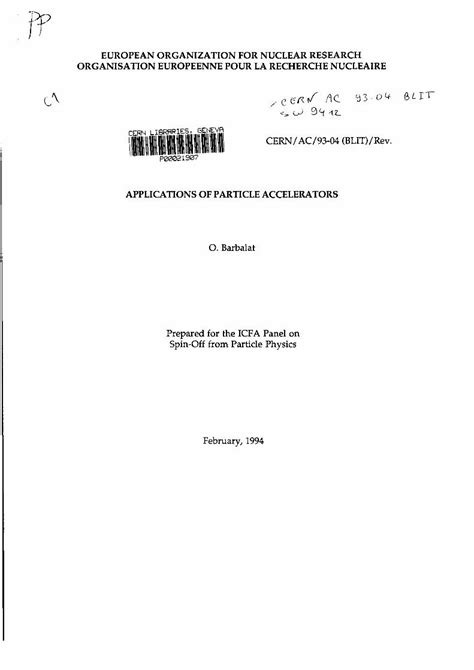 Pdf Applications Of Particle Accelerators Cds Cern Chcds Cern Ch Record 260280 Files