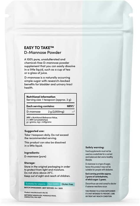 High Strength D Mannose Powder 300g For Uti Support Pure Supplement