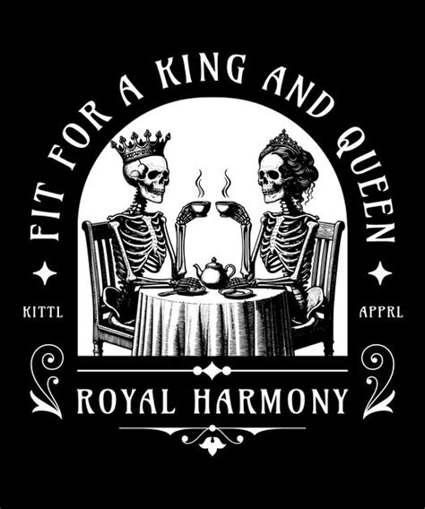 Skeleton King And Queen Drink Tea Design Template — Customize It In Kittl