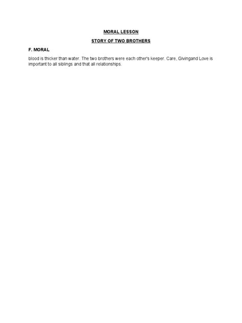 Moral Lesson Pdf