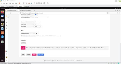 Save And Test Error Occurred Error Reading Prometheus Badresponse Prometheus Grafana