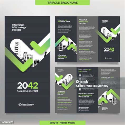 Template Brosur Bisnis Dalam Tata Letak Tri Fold Selebaran Desain