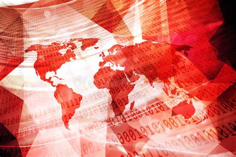 World Map With Binary Code And Cctv Camera Stock Illustration
