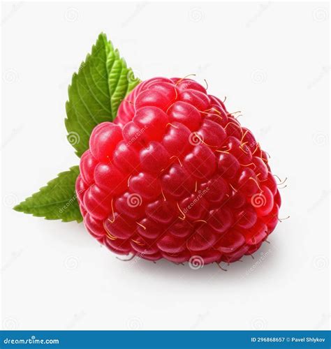 Raspberry Isolated Raspberries With Leaf Isolate Raspberry With Leaf Isolated On White Side