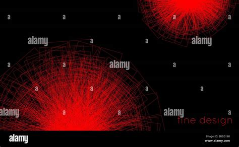 Minimal Red On Black Design With Rotated Complicated Shapes By Thin