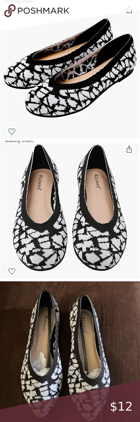Ataiwee Women Wide Width Flat Shoes Size 95 ⬛️⬜️