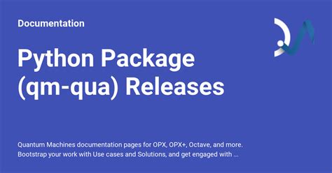 Python Package Qm Qua Releases Documentation