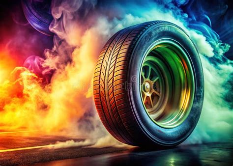 A Vintage Tire Smoke Screen Capturing The Raw Power And Speed Of