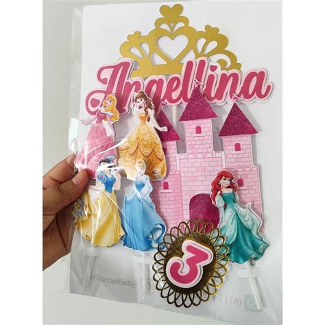 Topo De Bolo Das Princesas Elo Produtos Especiais
