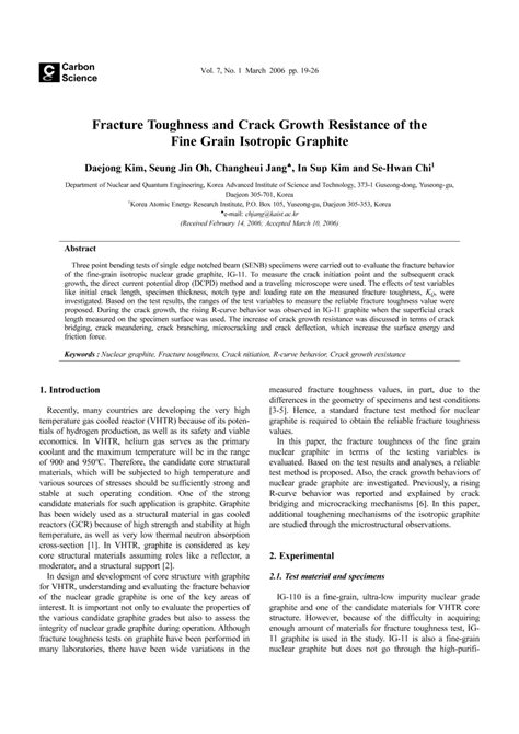 Pdf Fracture Toughness And Crack Growth Resistance Of The Fine Grain
