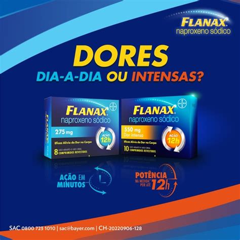 Analgésico Flanax 550mg Bayer Dores Intensas Com 2 Comprimidos Panvel